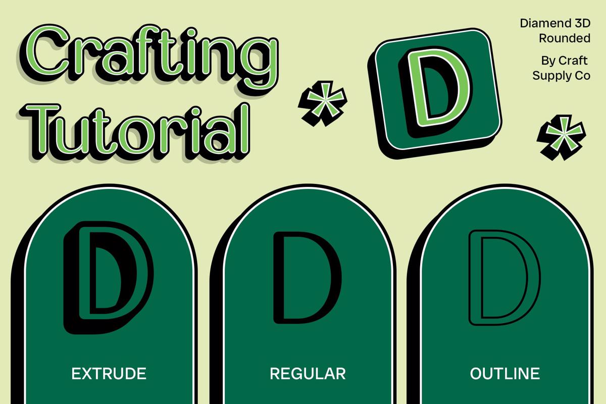 Diamend Rounded 3D Font | craftsupplyco | FontSpace