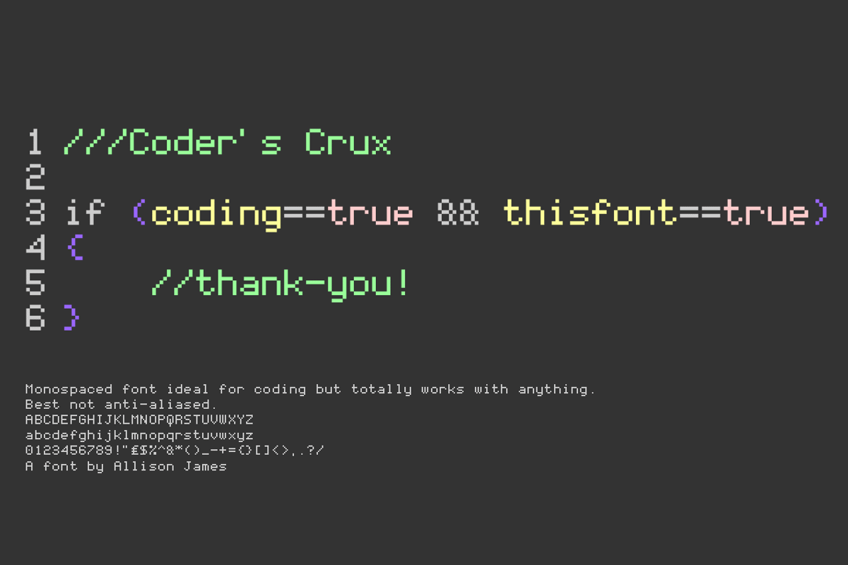 Coder's Crux Font | Chequered Ink | FontSpace