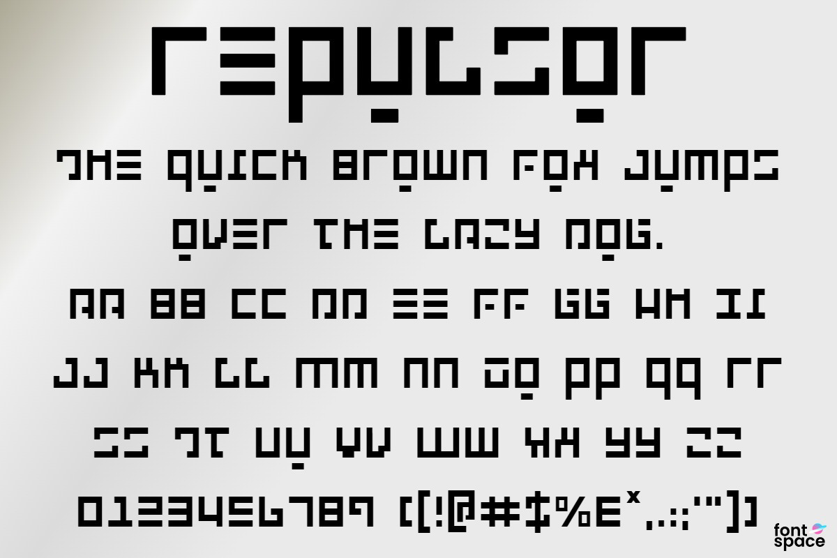 Repulsor Font | Iconian Fonts | FontSpace