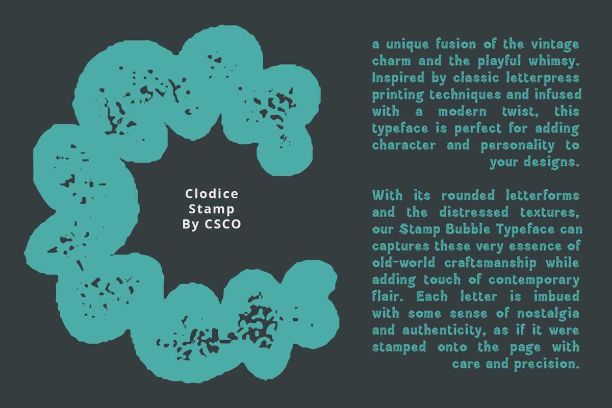Clodice Stamp Font | craftsupplyco | FontSpace