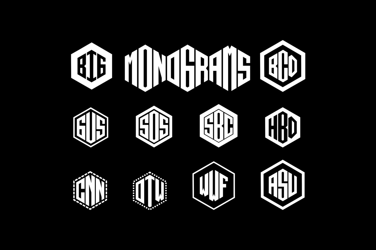 ABC - Hex - Monogram Font | Intuisi Creative | FontSpace