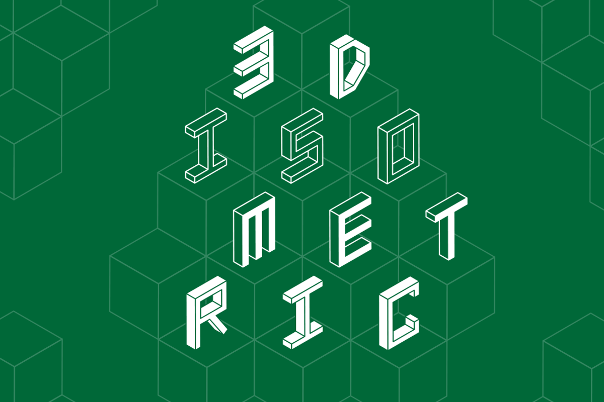3D Isometric Font - Free Download