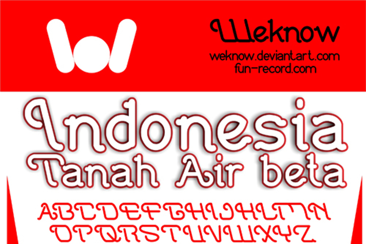 Indonesia Tanah Air Beta Font | weknow | FontSpace
