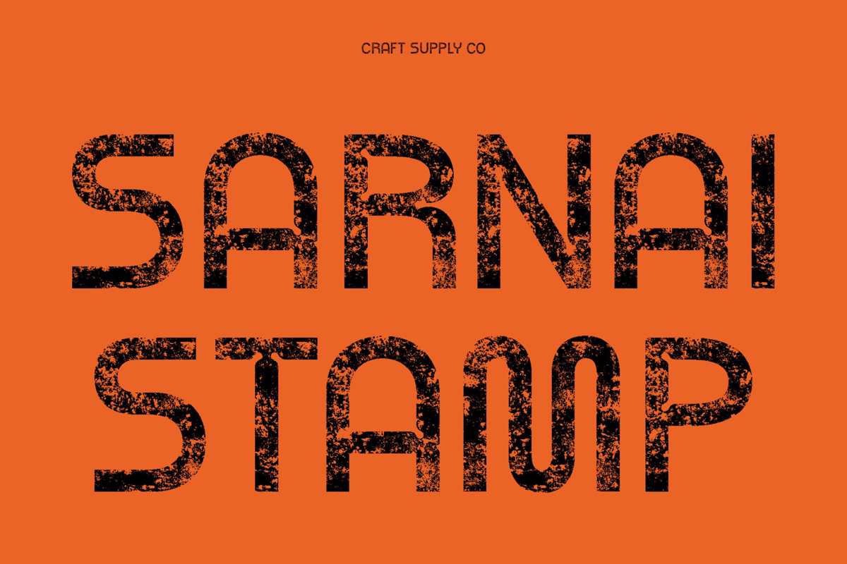 Sarnai Stamp Font | craftsupplyco | FontSpace