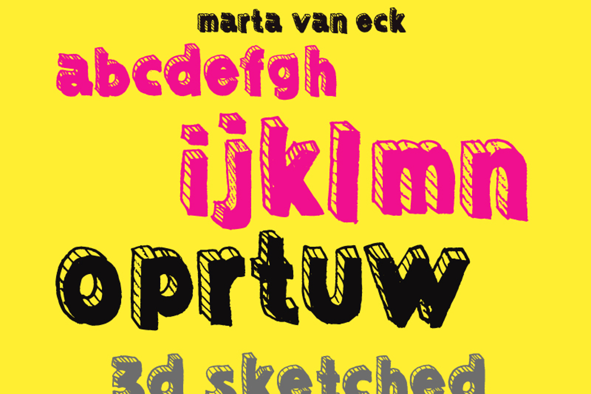 Sketched 3D Font | Polish Your Art | FontSpace