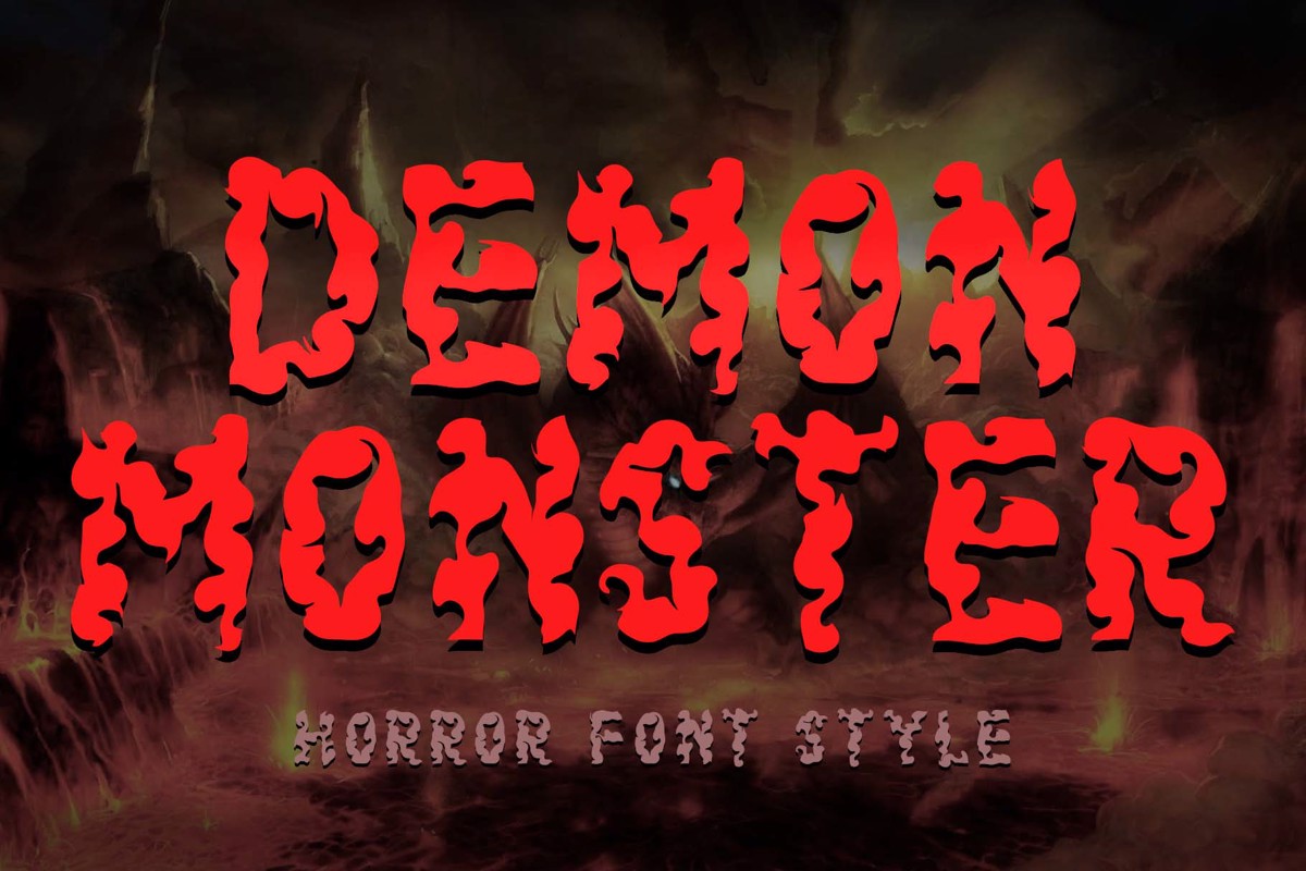Demon Monster Font | Yoga Letter | FontSpace
