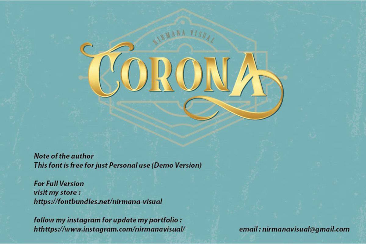 CoronA Font | Nirmana Visual | FontSpace