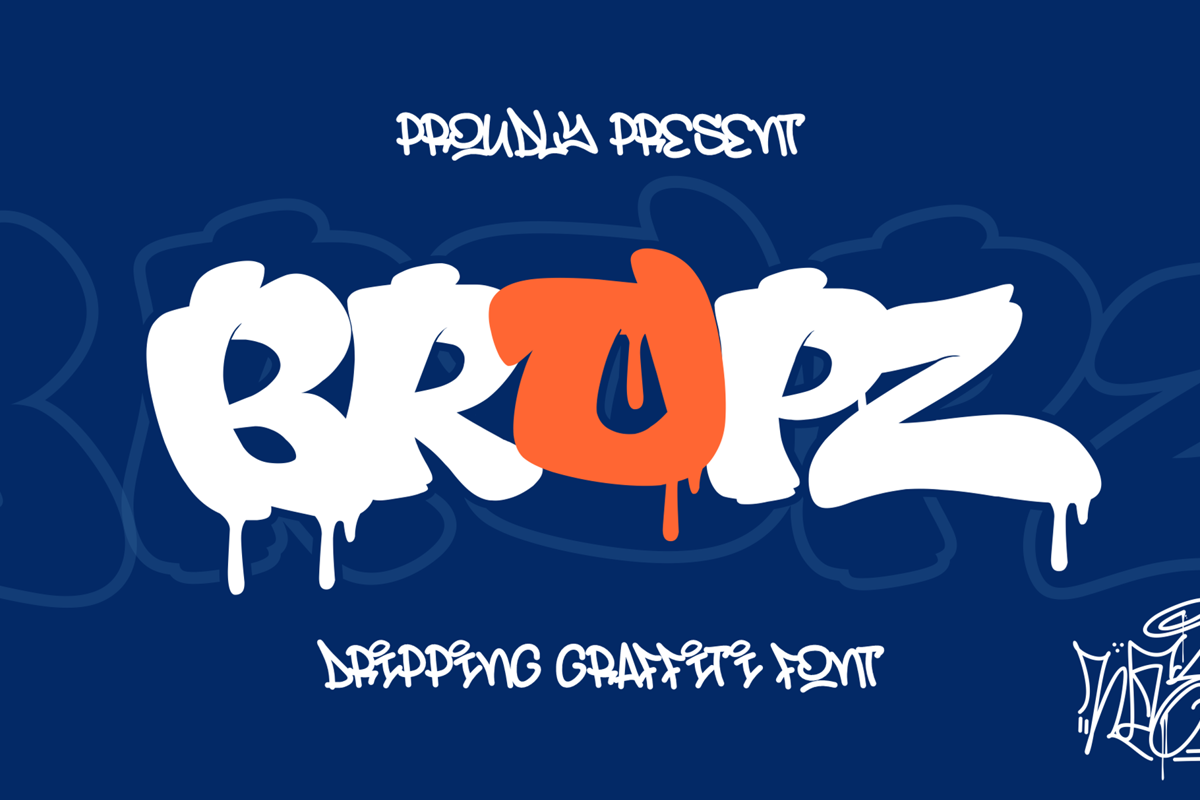 Bropz Drip Graffiti Font | Cikareotype Studio | FontSpace