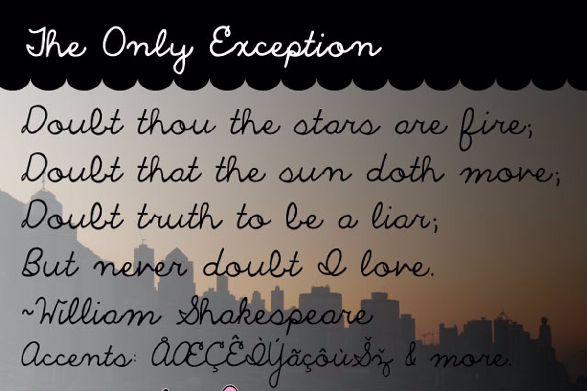 The Only Exception Font - Free Download