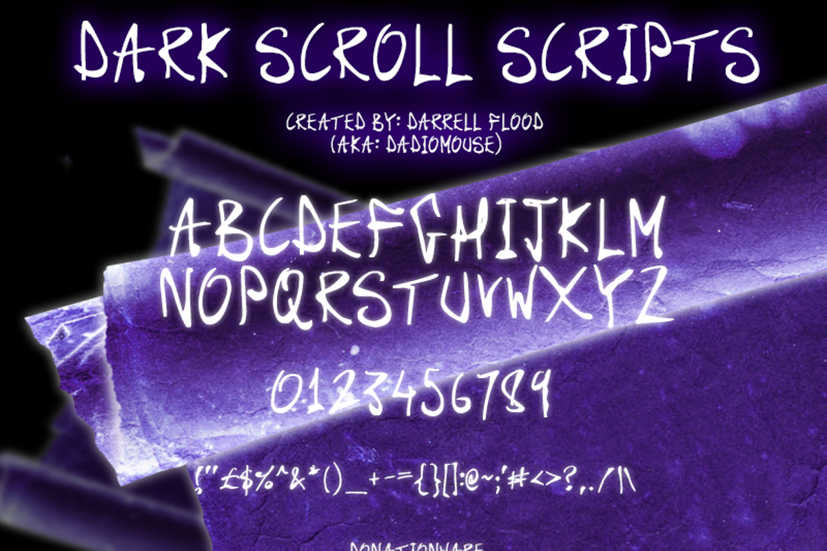 Dark Scroll Scripts Font | HAWTPIXEL - Darrell Flood | FontSpace