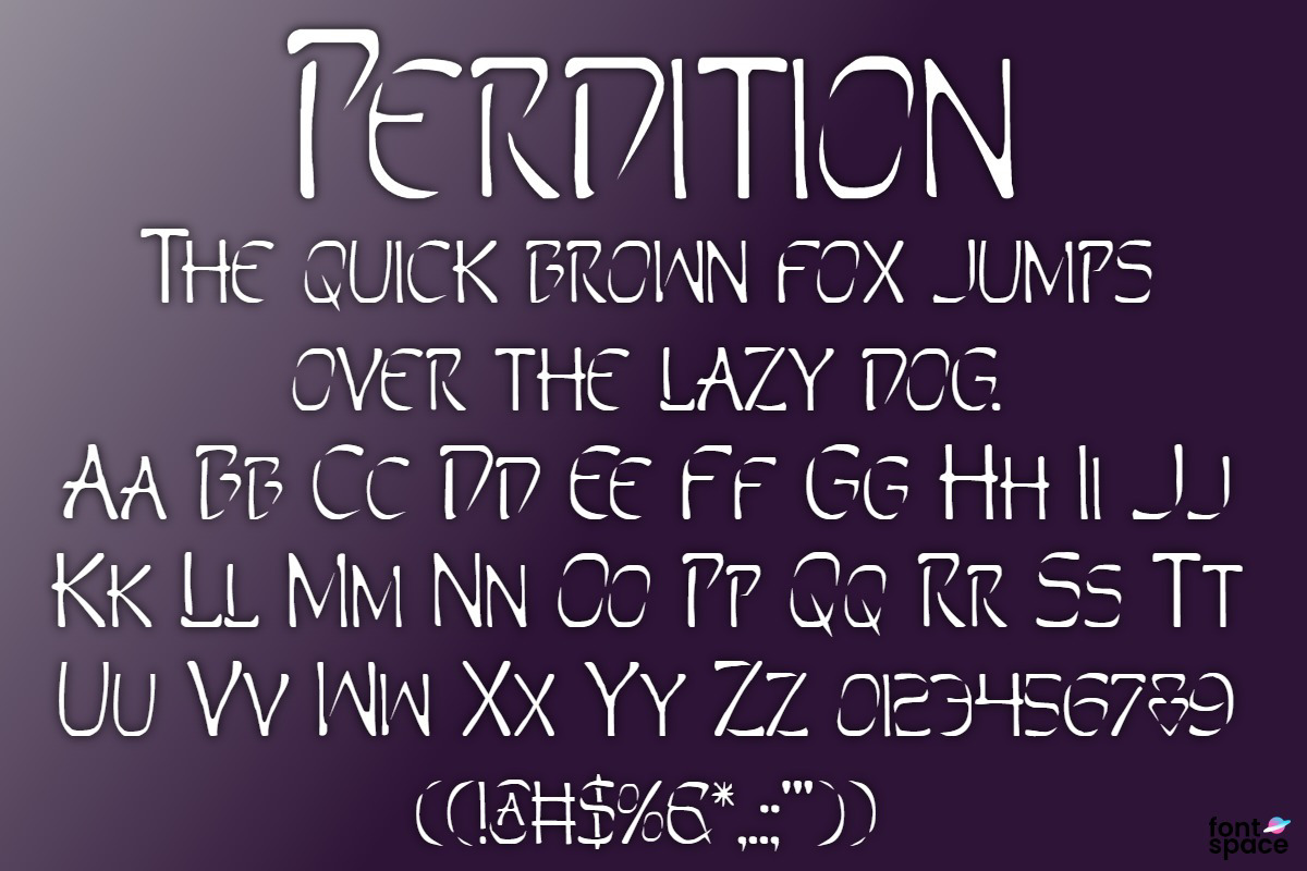 Perdition Font | Iconian Fonts | FontSpace