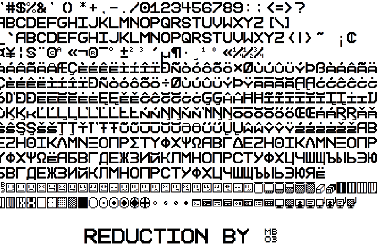 Reduction Font | MB03 Font Design | FontSpace