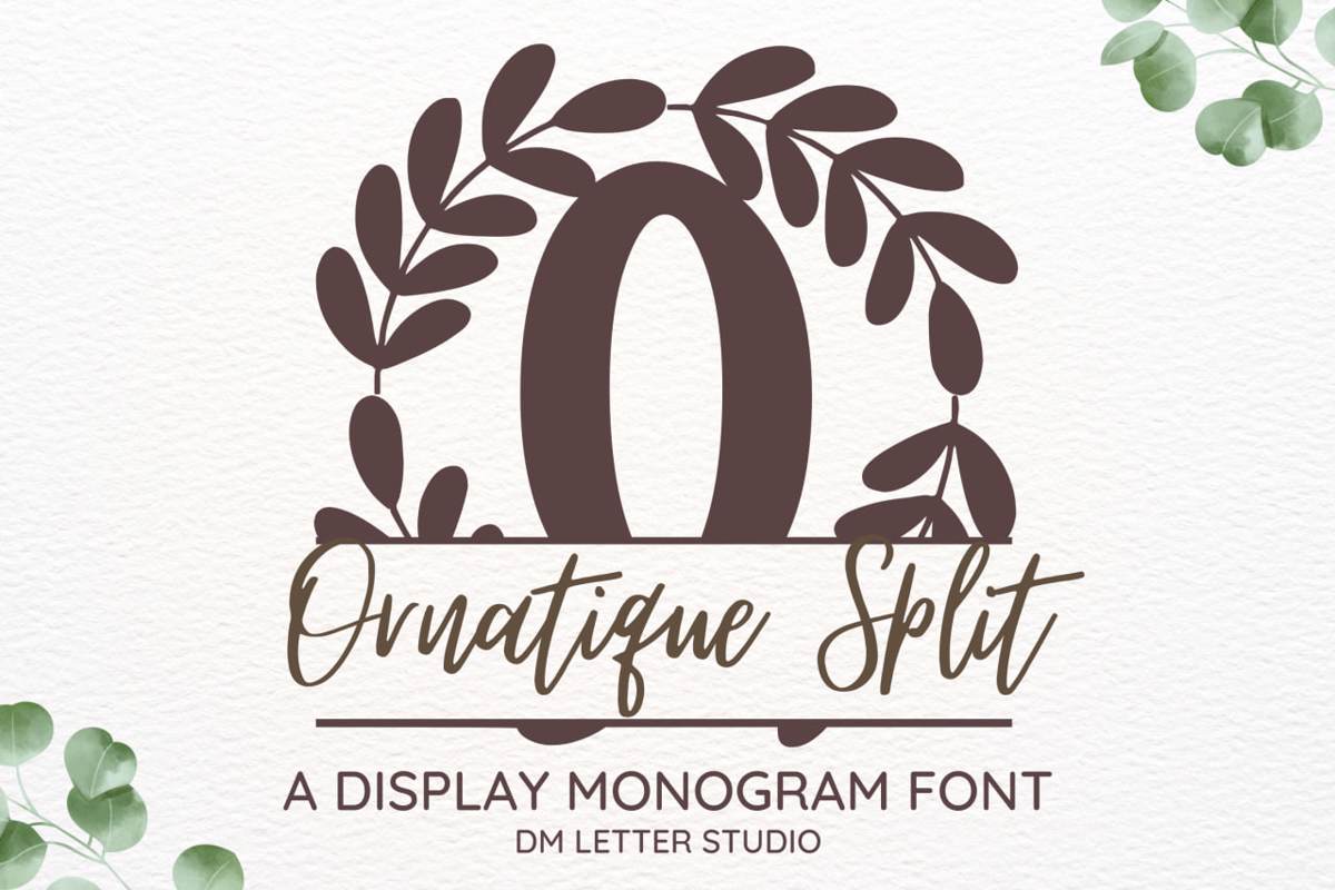 Ornatique Split Monogram Font | Dmletter studio | FontSpace