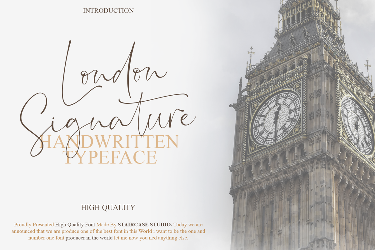 London Signature Font | Staircase Studio | FontSpace