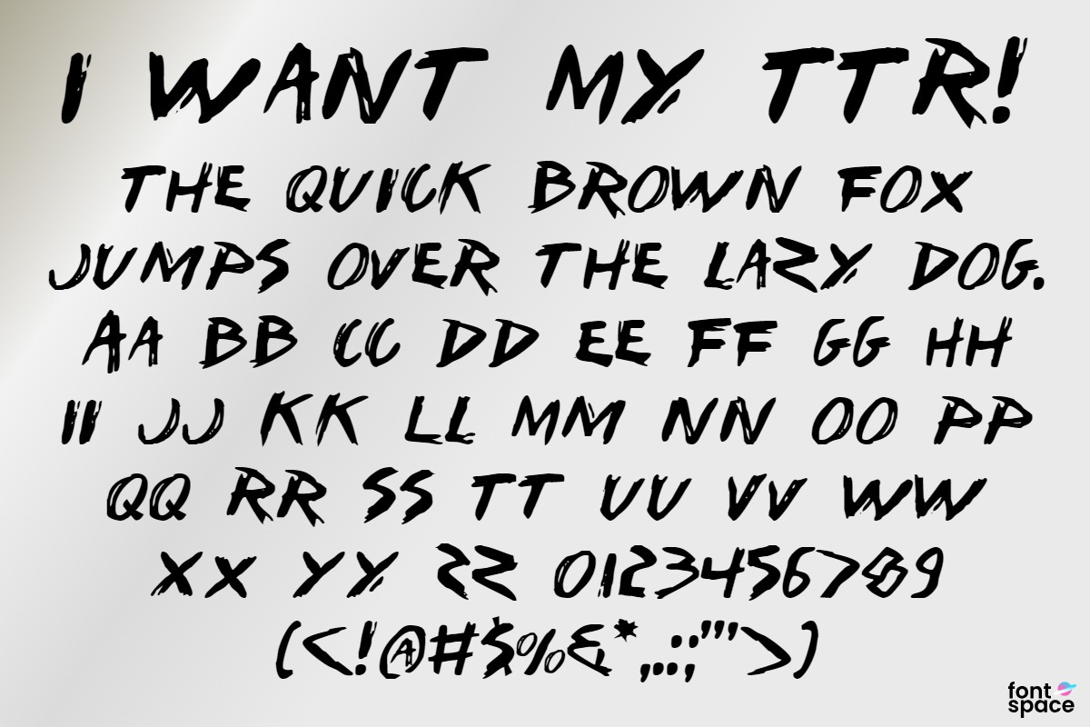 I Want My TTR ! Font | Iconian Fonts | FontSpace