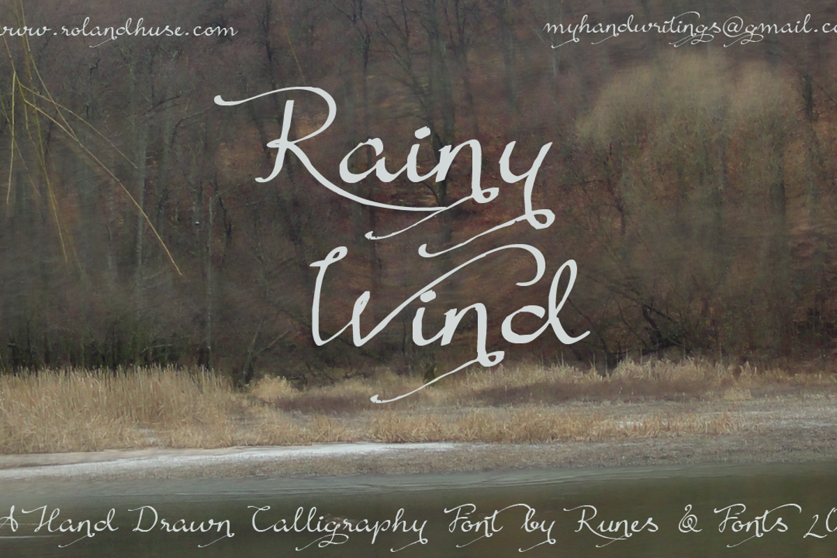 Rainy Wind Font | Roland Huse Design | FontSpace