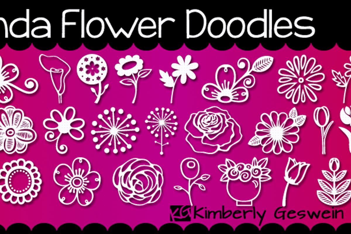 Janda Flower Doodles Font | Kimberly Geswein | FontSpace