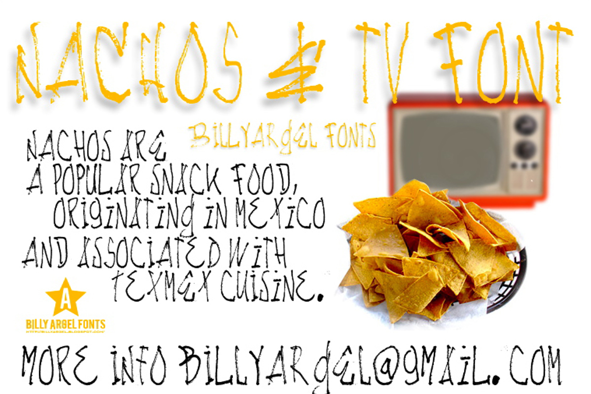 NACHOS & TV Font | Billy Argel Fonts | FontSpace