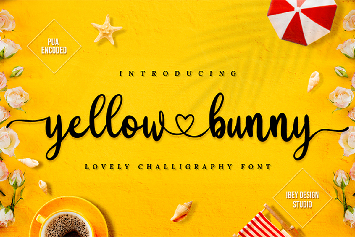 Yellow Bunny Font | Ibeydesign | FontSpace