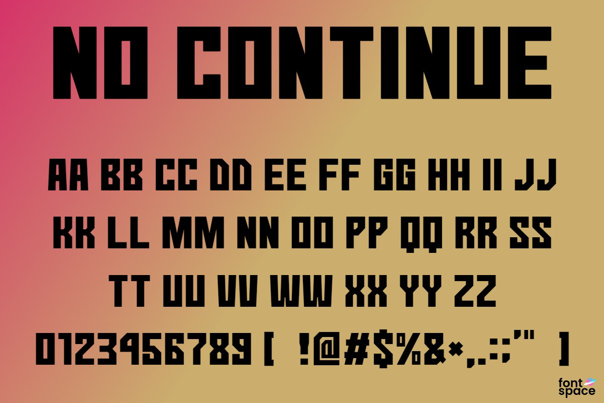 No Continue Font - Free Download