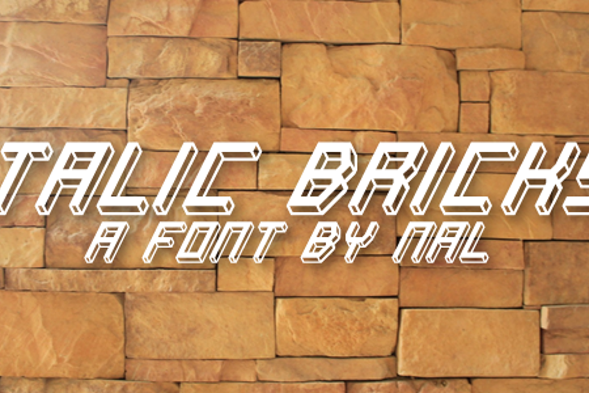 Italic Bricks Font | Chequered Ink | FontSpace