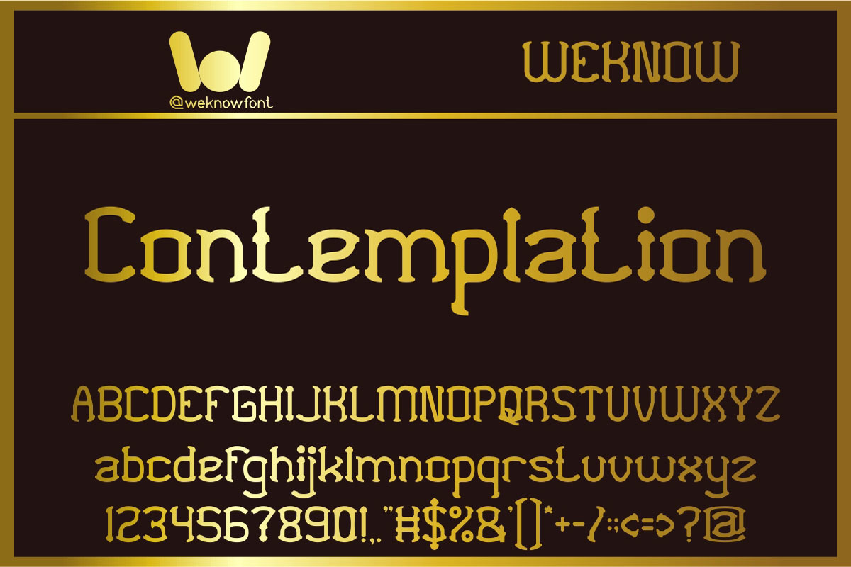 Contemplation Font | weknow | FontSpace