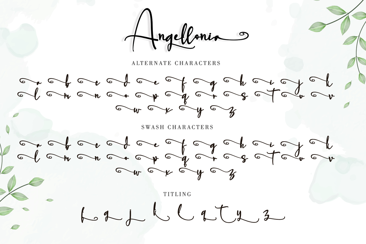 Angellonia Font | letterara | FontSpace