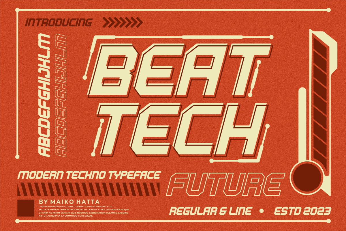 Beat Tech Font Maiko Hatta Fontspace