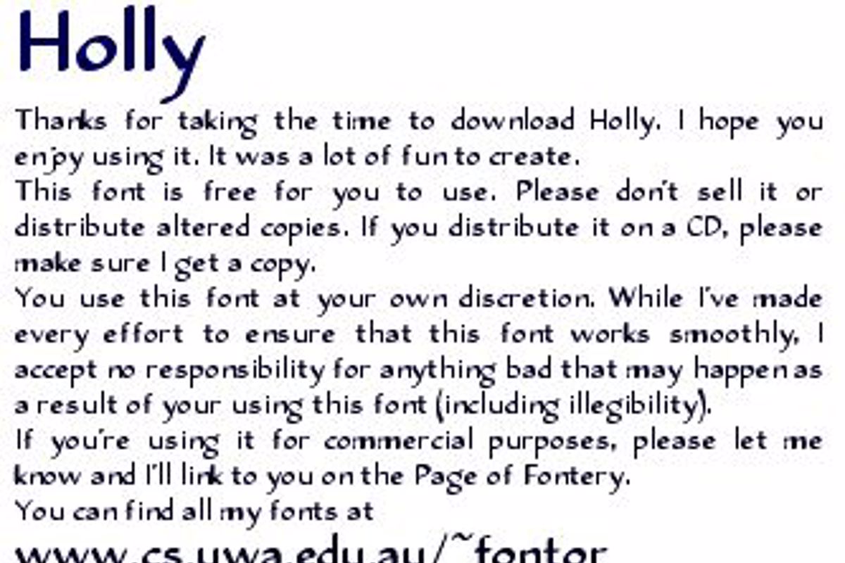 Holly Font - Free Download