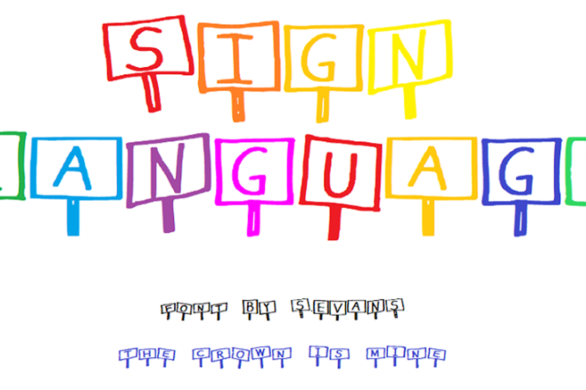 Sign Language Font | TheCrownIsMine | FontSpace