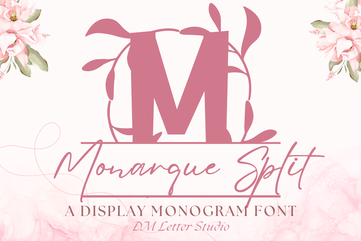 Monarque Split Monogram Font | Dmletter studio | FontSpace