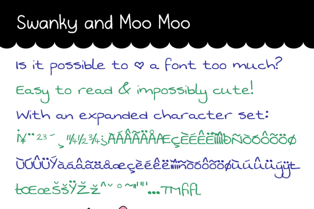 Swanky and Moo Moo Font | Kimberly Geswein | FontSpace