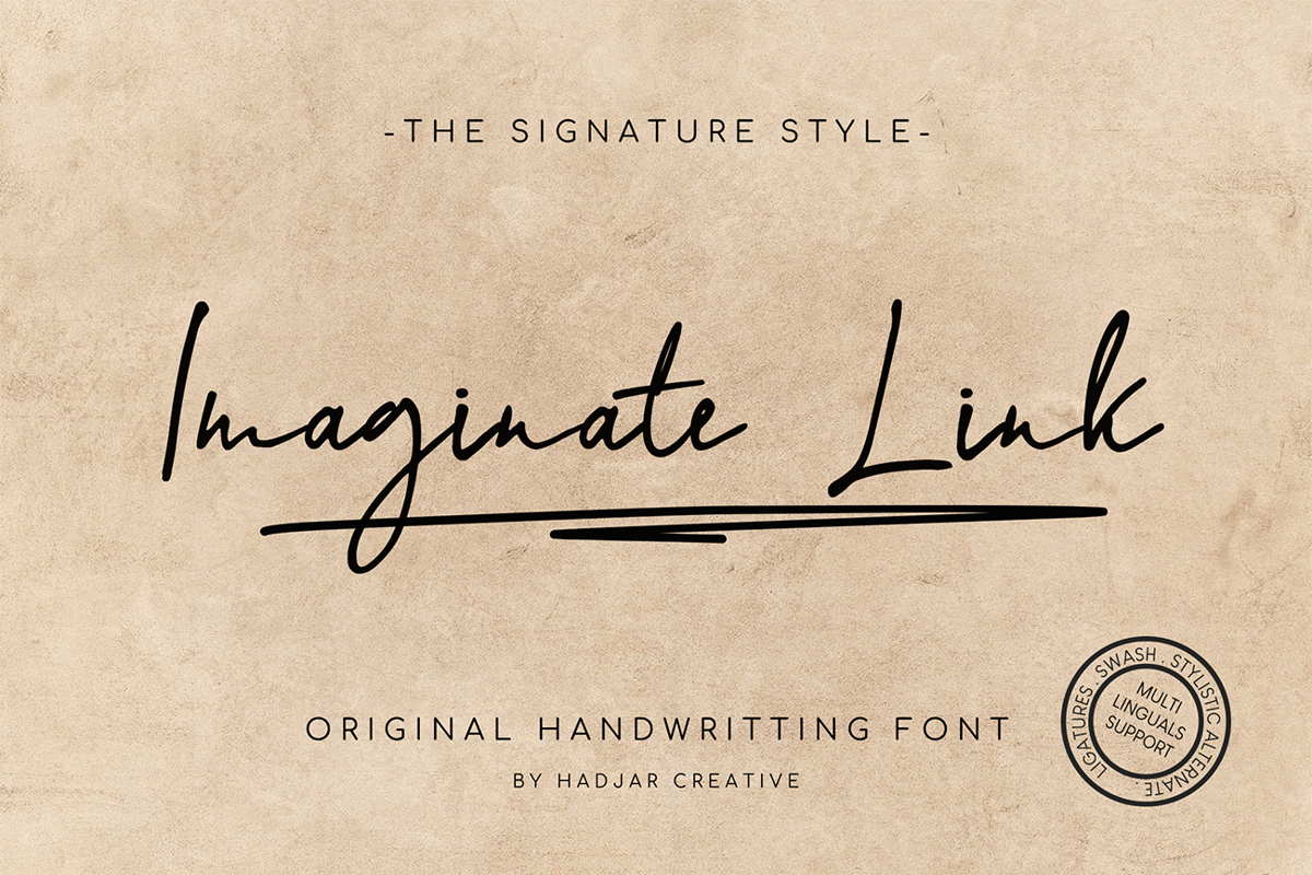 Imaginate Link Font | hadjarcreative | FontSpace