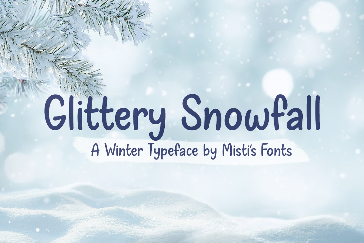 Glittery Snowfall Font | Misti's Fonts | FontSpace