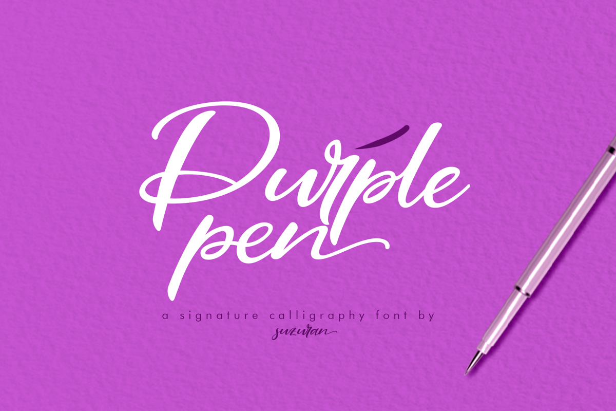 Purple Pen Font | Suzuran | FontSpace