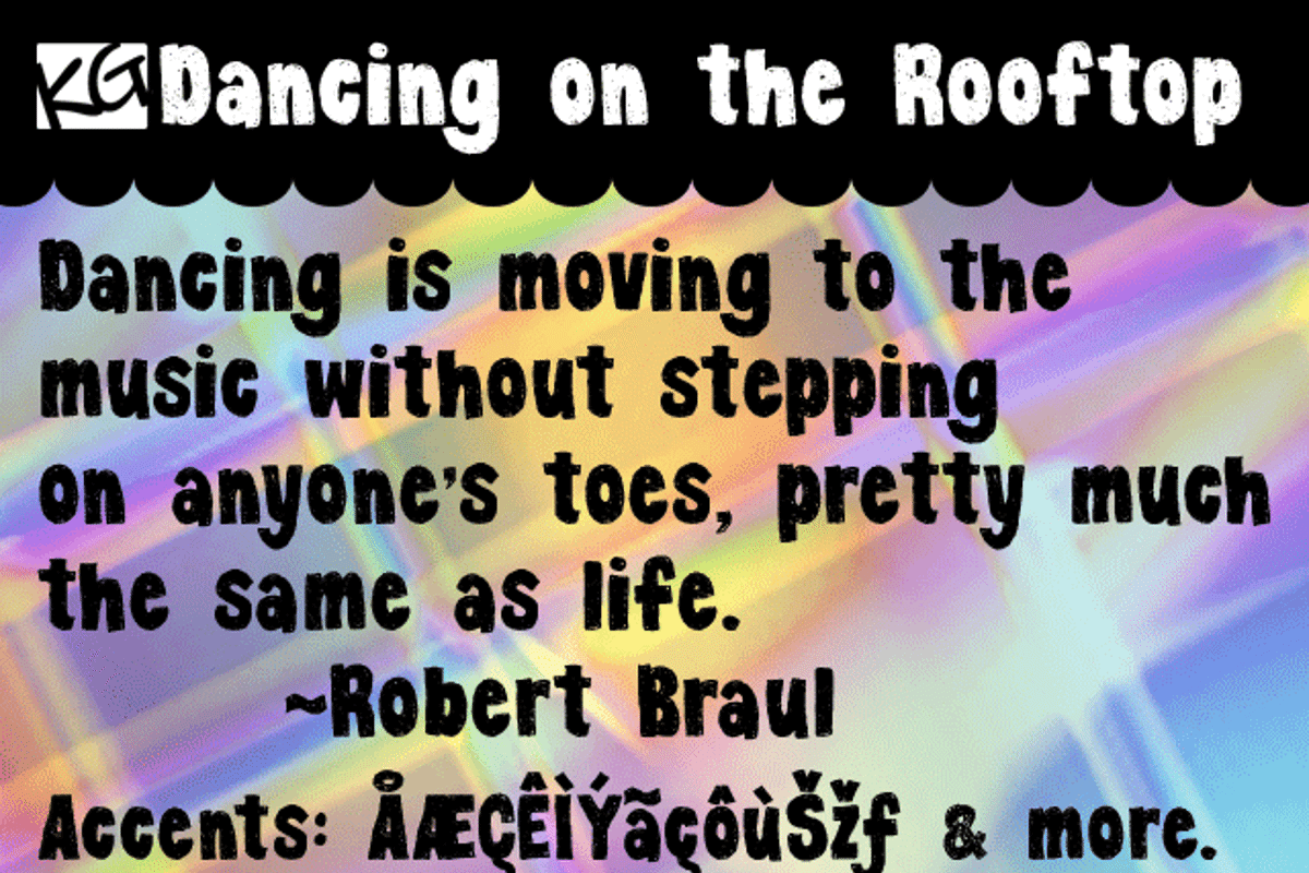 KG Dancing on the Rooftop Font | Kimberly Geswein | FontSpace