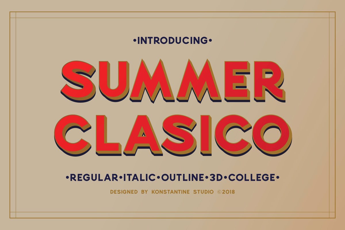 Summer Clasico DEMO Font | Konstantine Studio | FontSpace