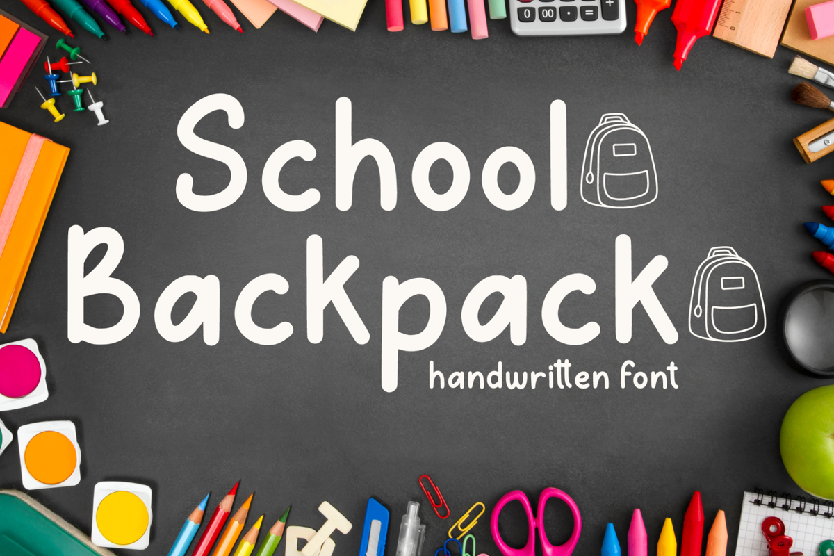 School Backpack Font - Free Download