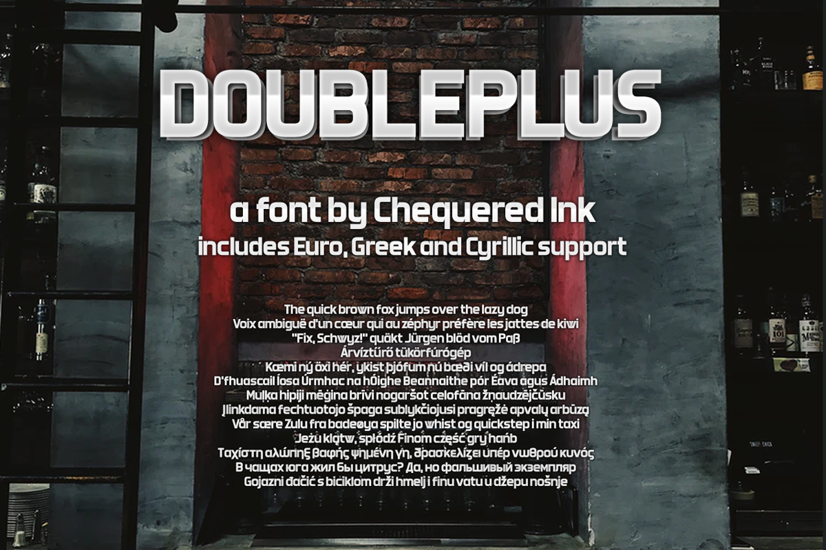 Doubleplus Font | Chequered Ink | FontSpace