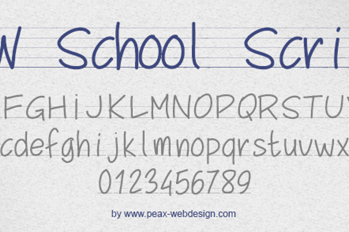 PWSchoolScript Font | Peax Webdesign | FontSpace