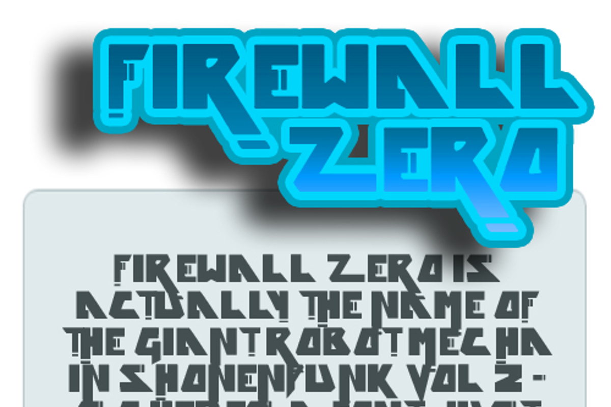 Firewall zero Font - Free Download