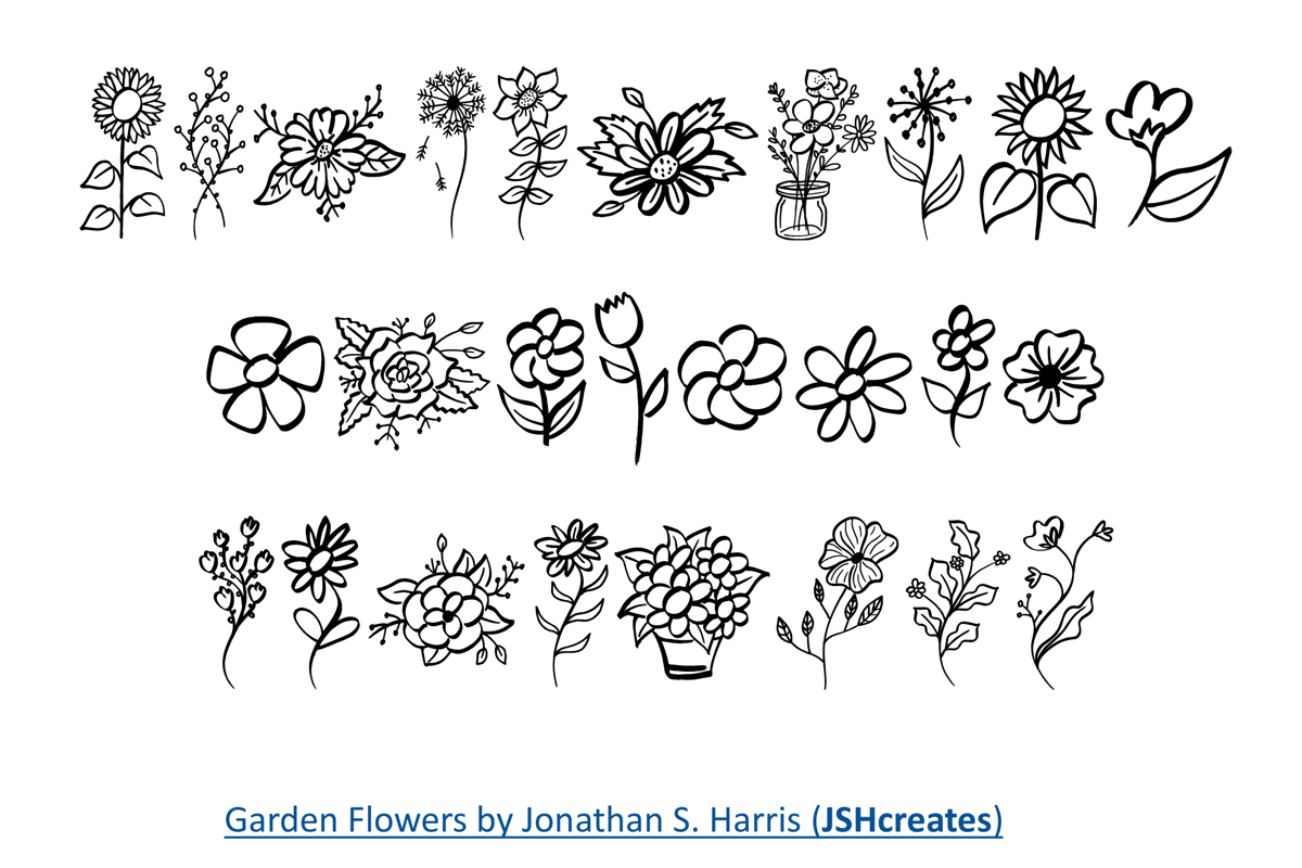Garden Flowers Font | Jonathan S. Harris | FontSpace