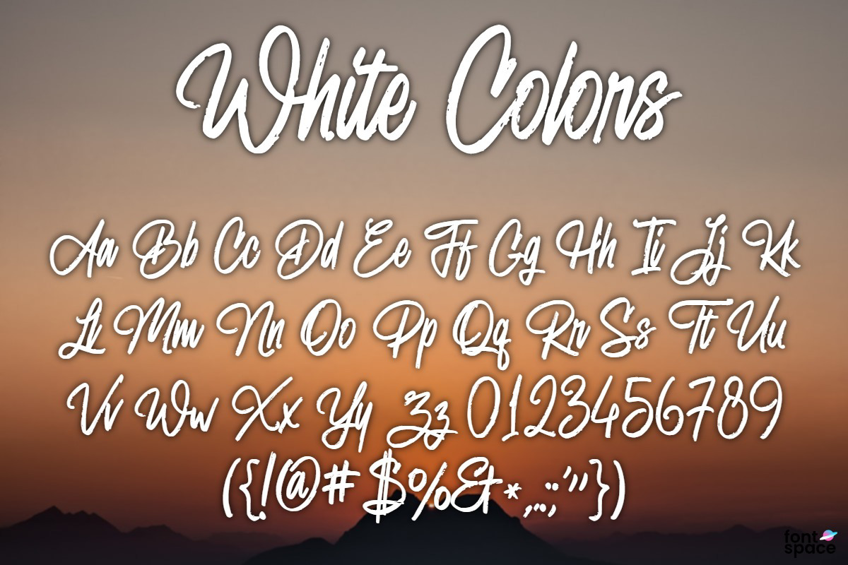 White Colors Font | Maellekeita | FontSpace