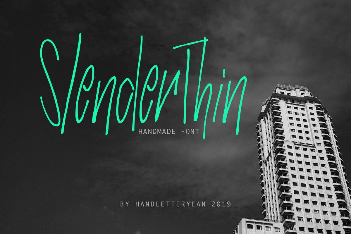 SlenderThin Font | HandletterYean | FontSpace