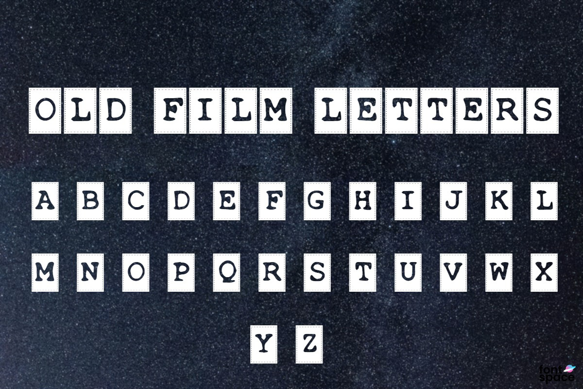 Old Film Letters Font | Creativetacos | FontSpace