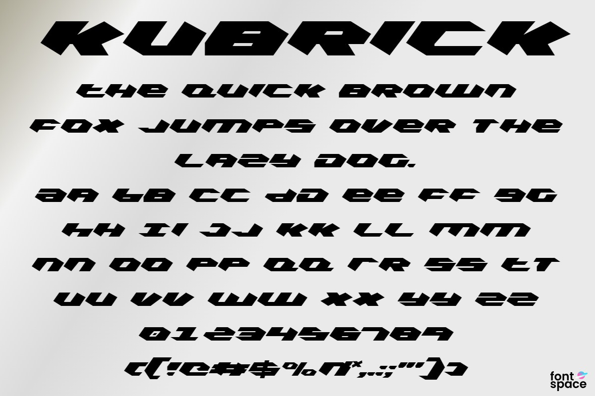 Kubrick Font | Iconian Fonts | FontSpace