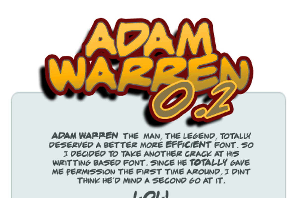 Adam warren Font | Press Gang Studios | FontSpace