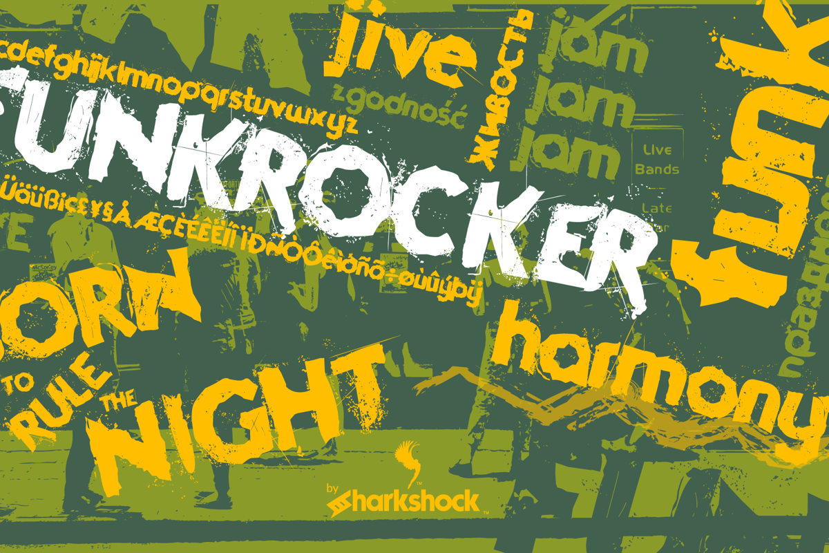 Funkrocker Font | sharkshock | FontSpace