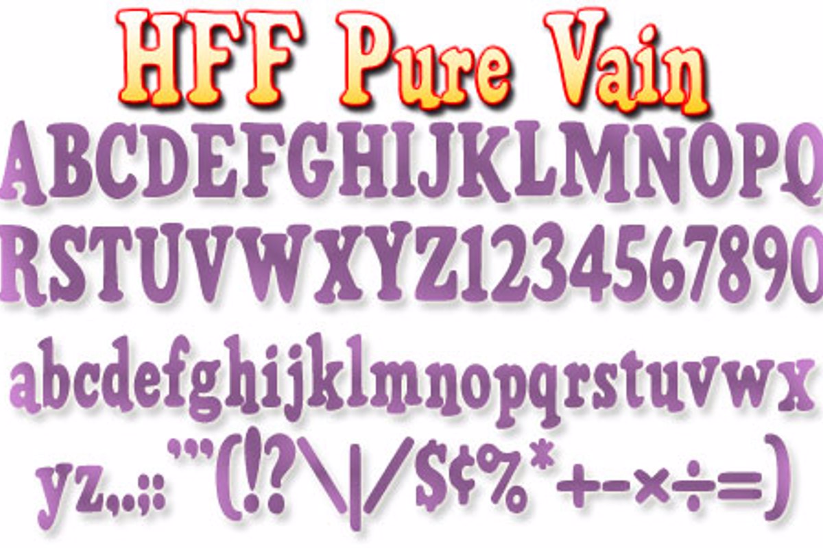 HFF Pure Vain Font | Have Fun with Fonts | FontSpace