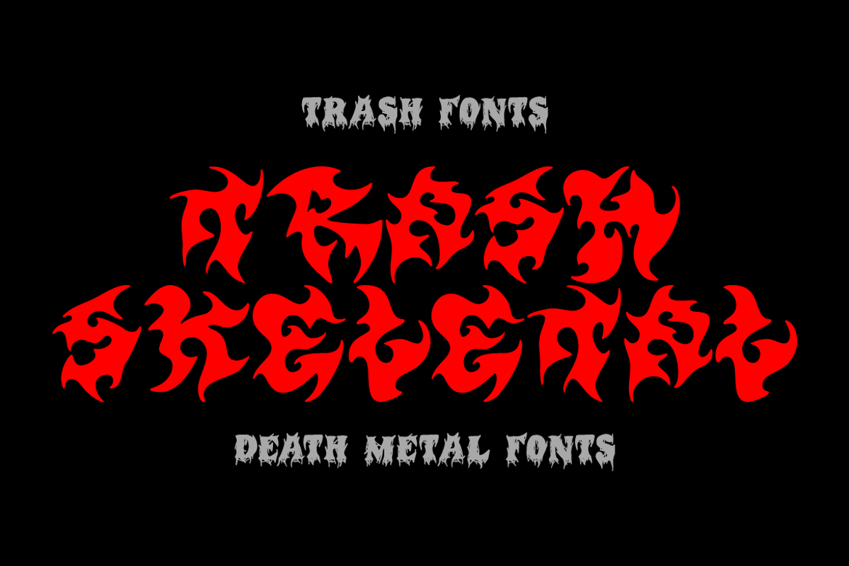 Trash Skeletal Font Trash Fonts Fontspace
